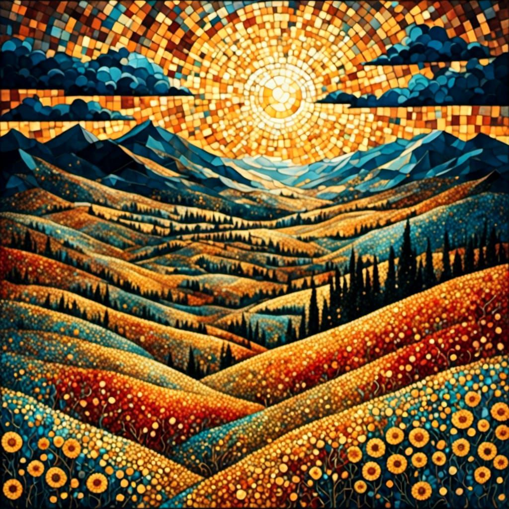 Sunset's fiery kiss - AI Generated Artwork - NightCafe Creator