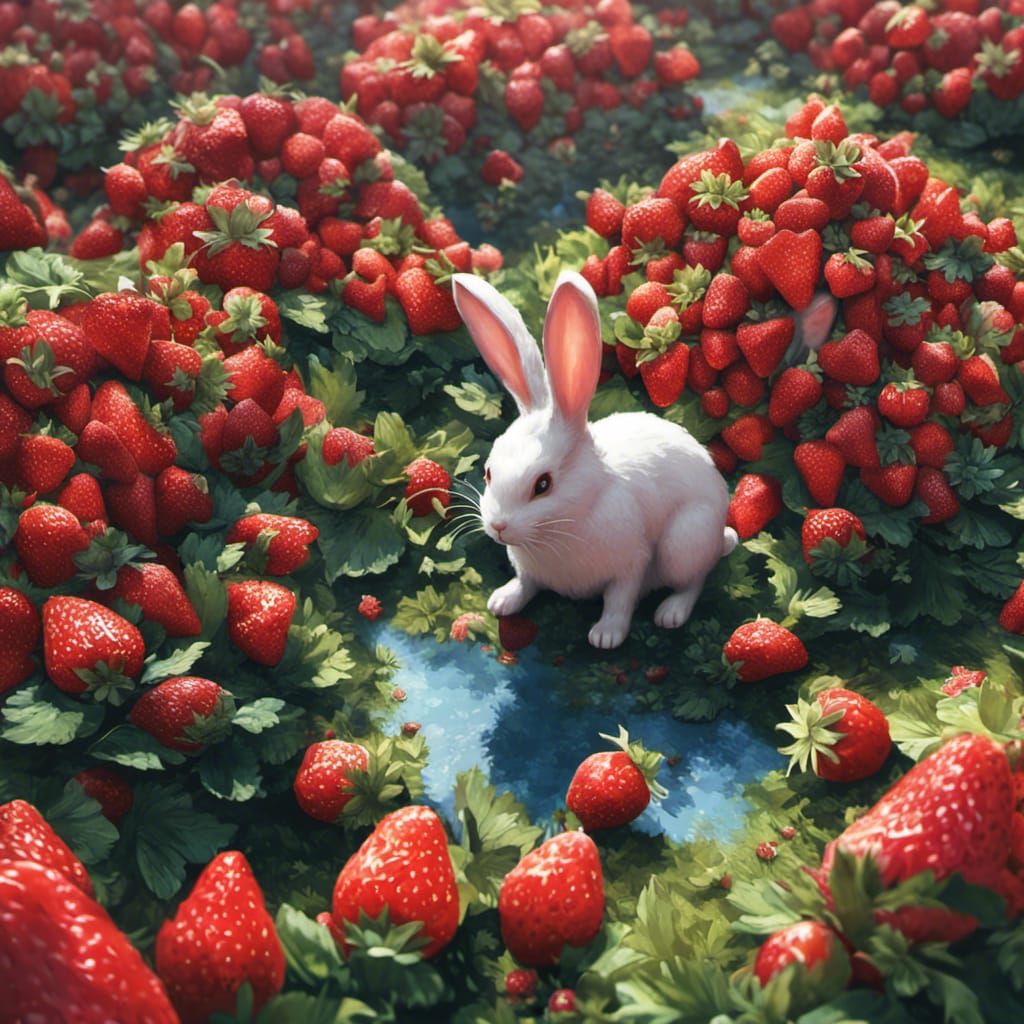 Strawberry Rabbit - AI Generated Artwork - NightCafe Creator