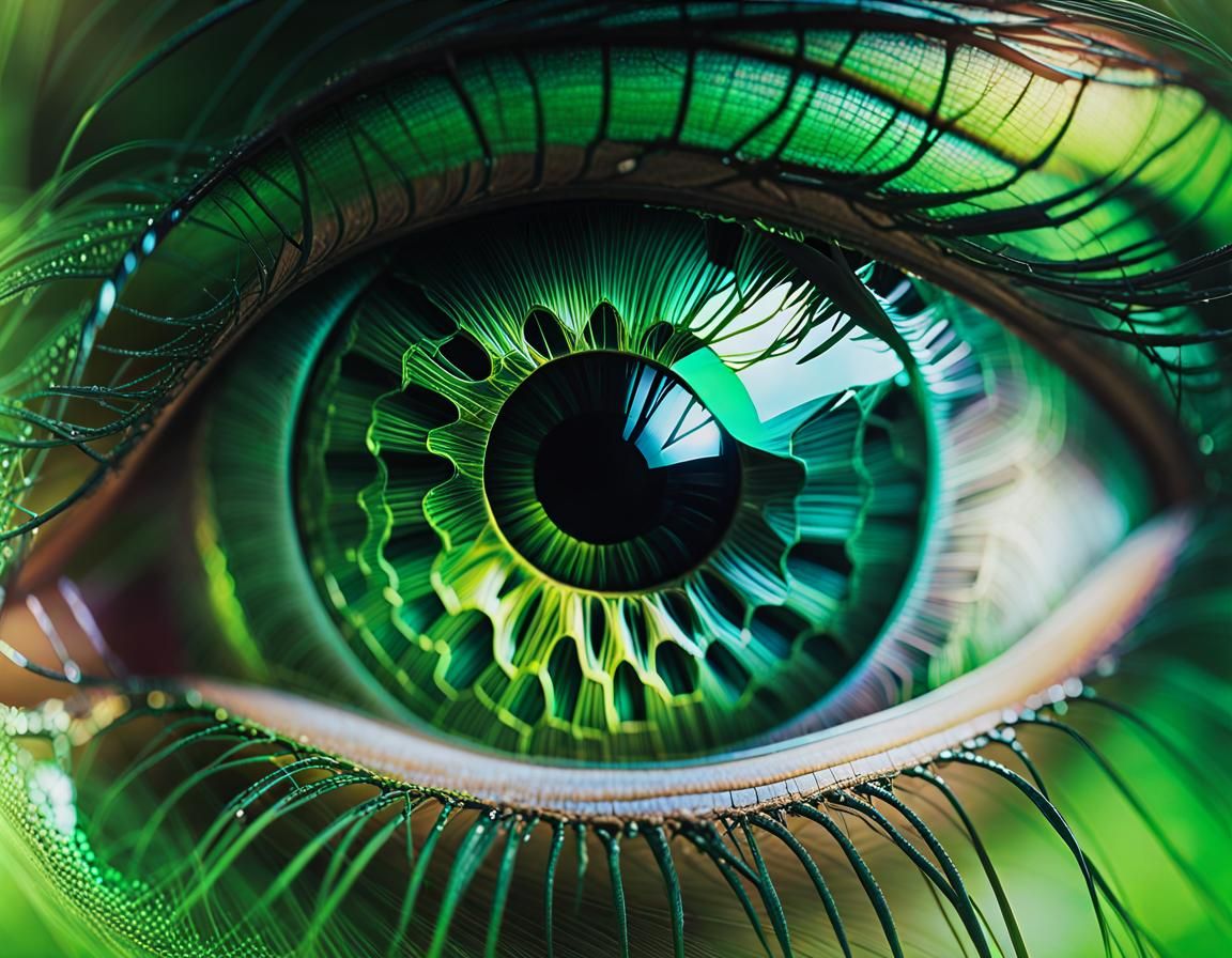 Green eye Suren Manvelyan style, macro, close up ultra detailed ...