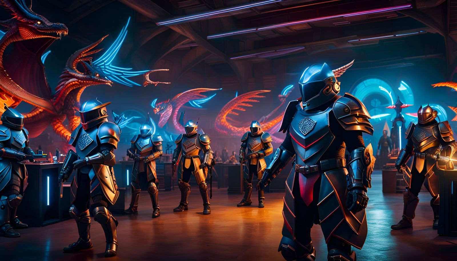 Cyber knights fighting against souls enslavers - AI Generated Artwork ...