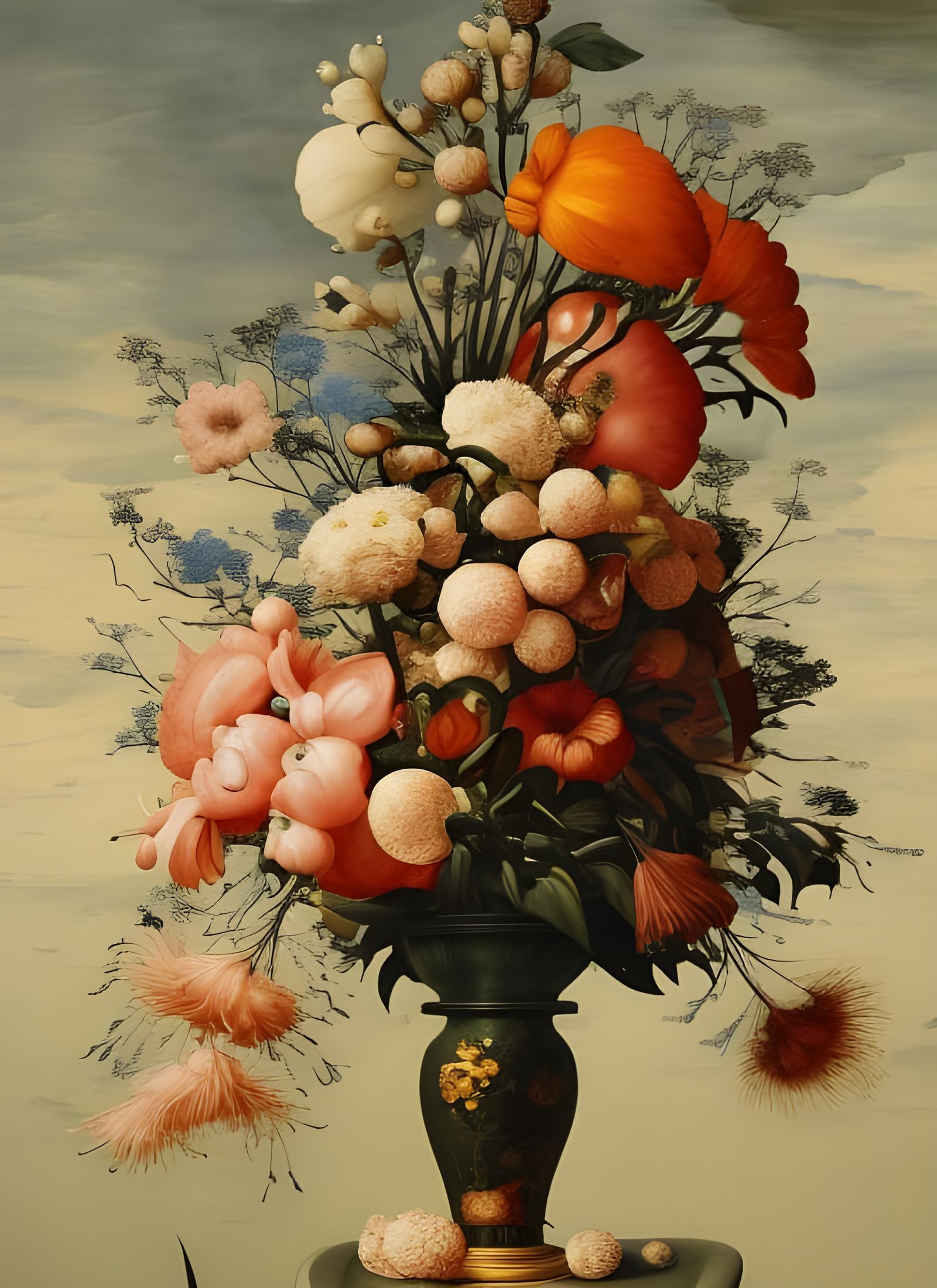 Ancient Roman flower bouquet - AI Generated Artwork - NightCafe Creator