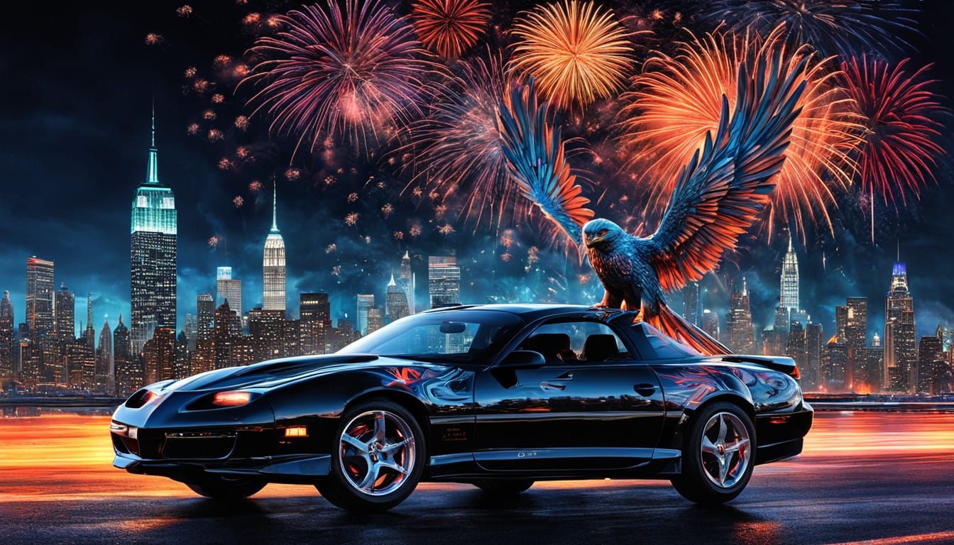 Vibrant New Year's Fireworks Masterpiece with 1992... - AI Art