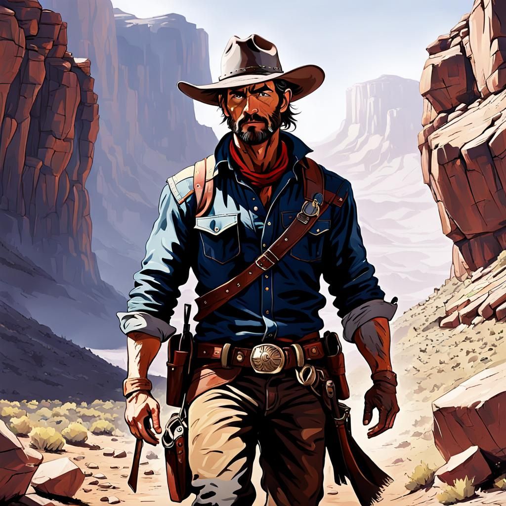 A rough and ready exploring, cowboy, adventurer. - AI Generated Artwork ...