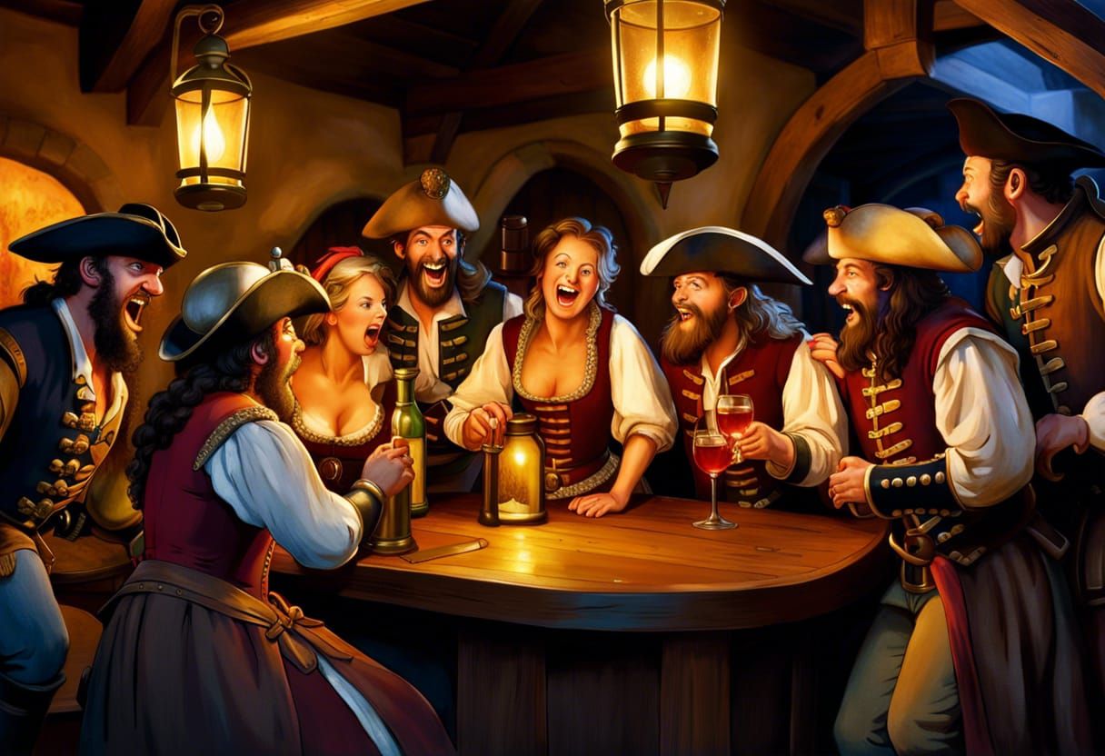 Pirates get entertained at the Tavern with some Booze - AI Generated ...
