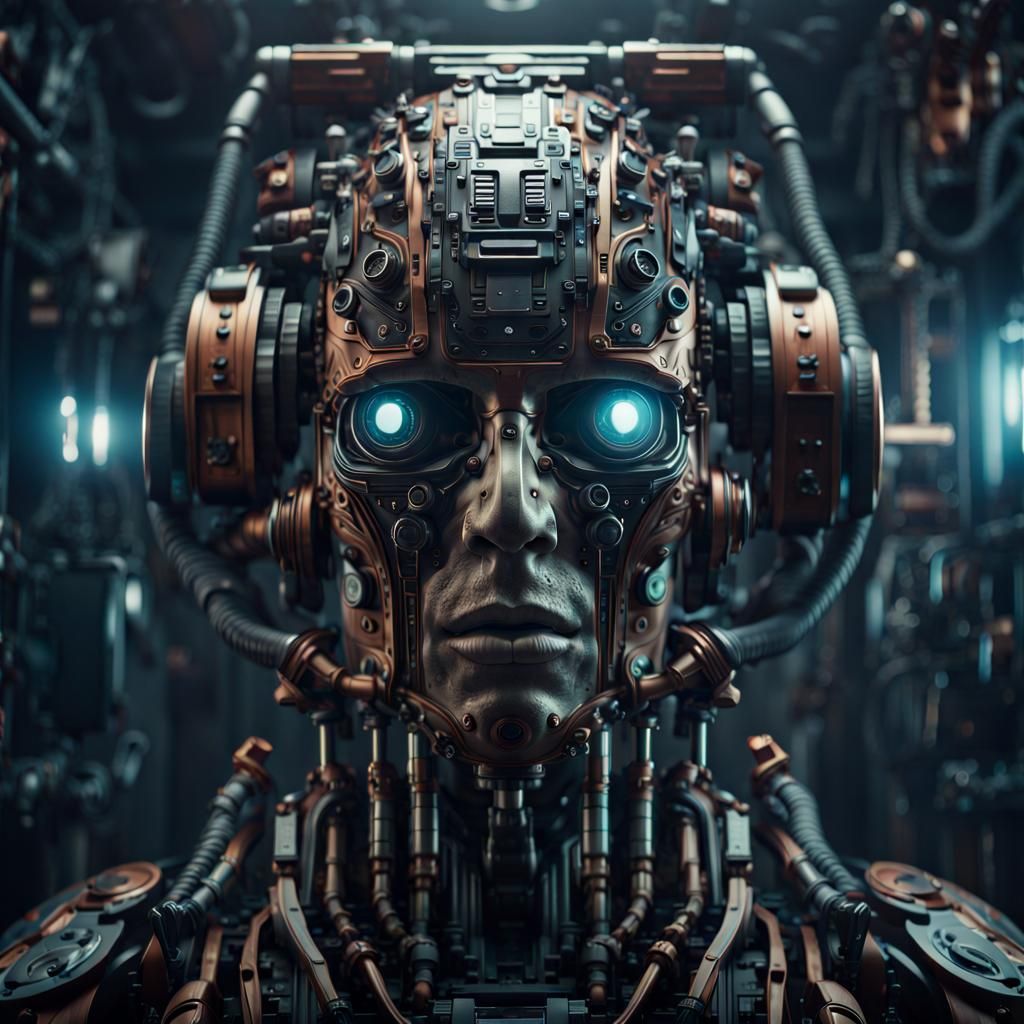 Tech House Cinematic Robot Face Epic cinematic brilliant stunning ...