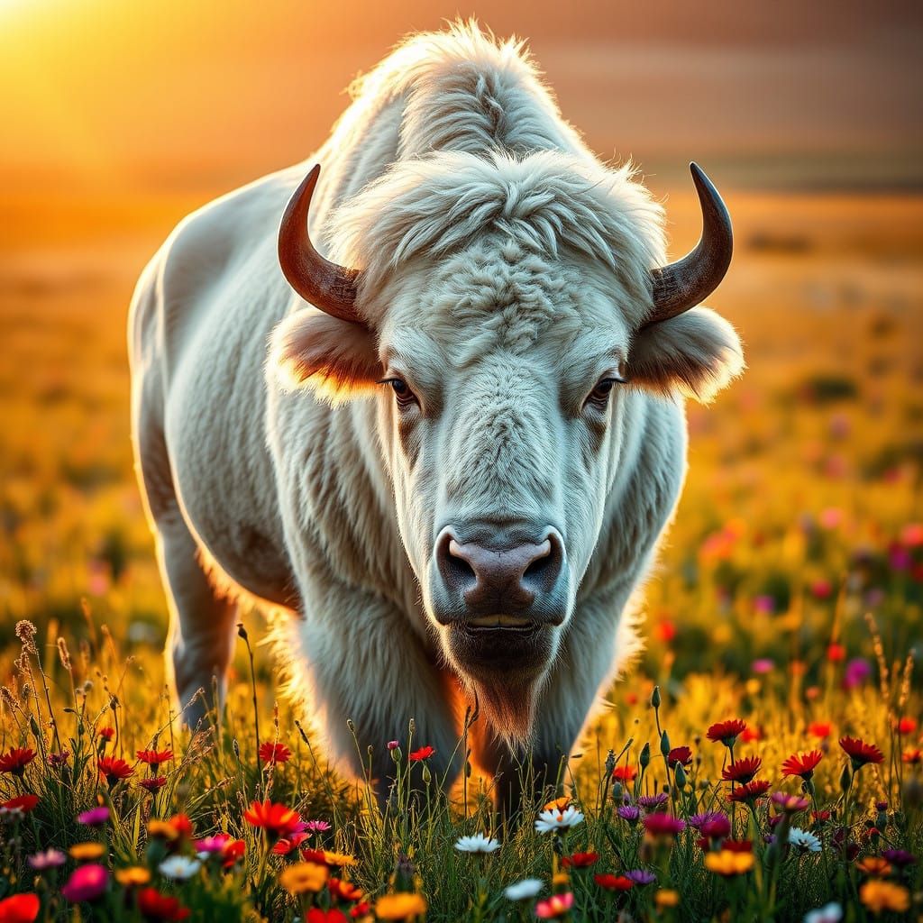 Leucistic American Bison/Spirit Animal