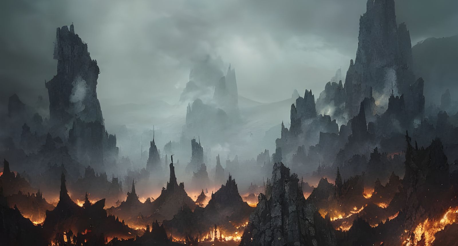 Rotting Fields, burning forest, crumbling mountains - AI Generated ...