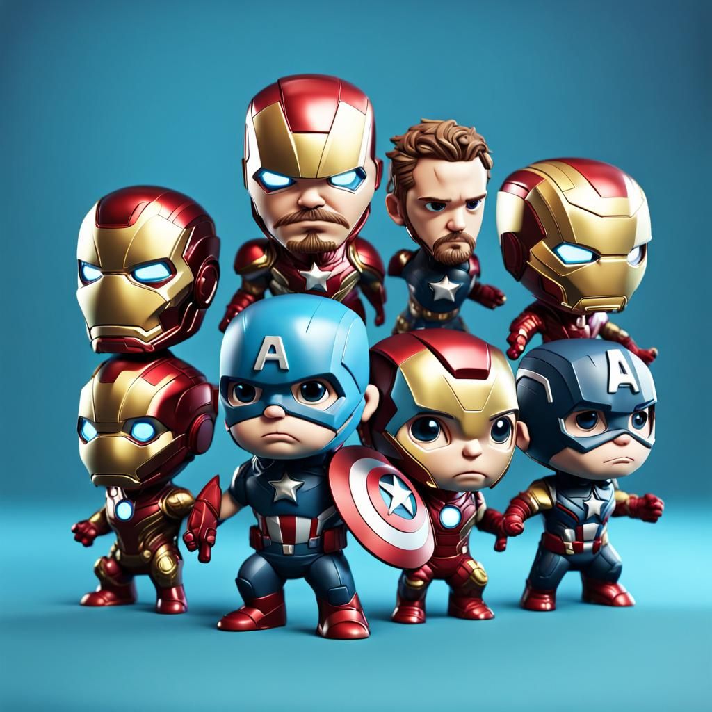 cute 3d figures of avengers - AI Generated Artwork - NightCafe Creator