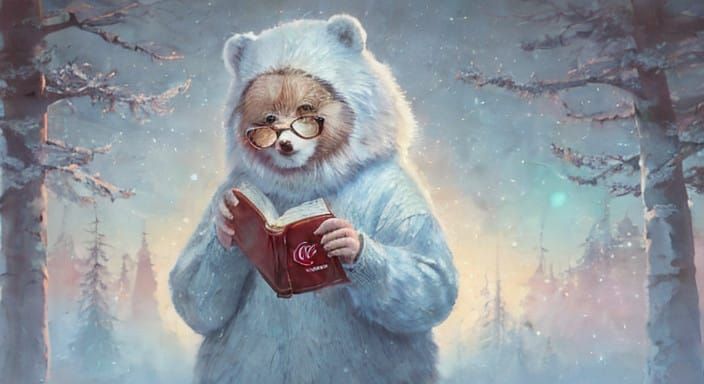 Coca-cola Book - Chibi Polar Bear Reads Vintage Book with Co...