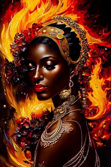 African Fire Priestess - AI Generated Artwork - NightCafe Creator