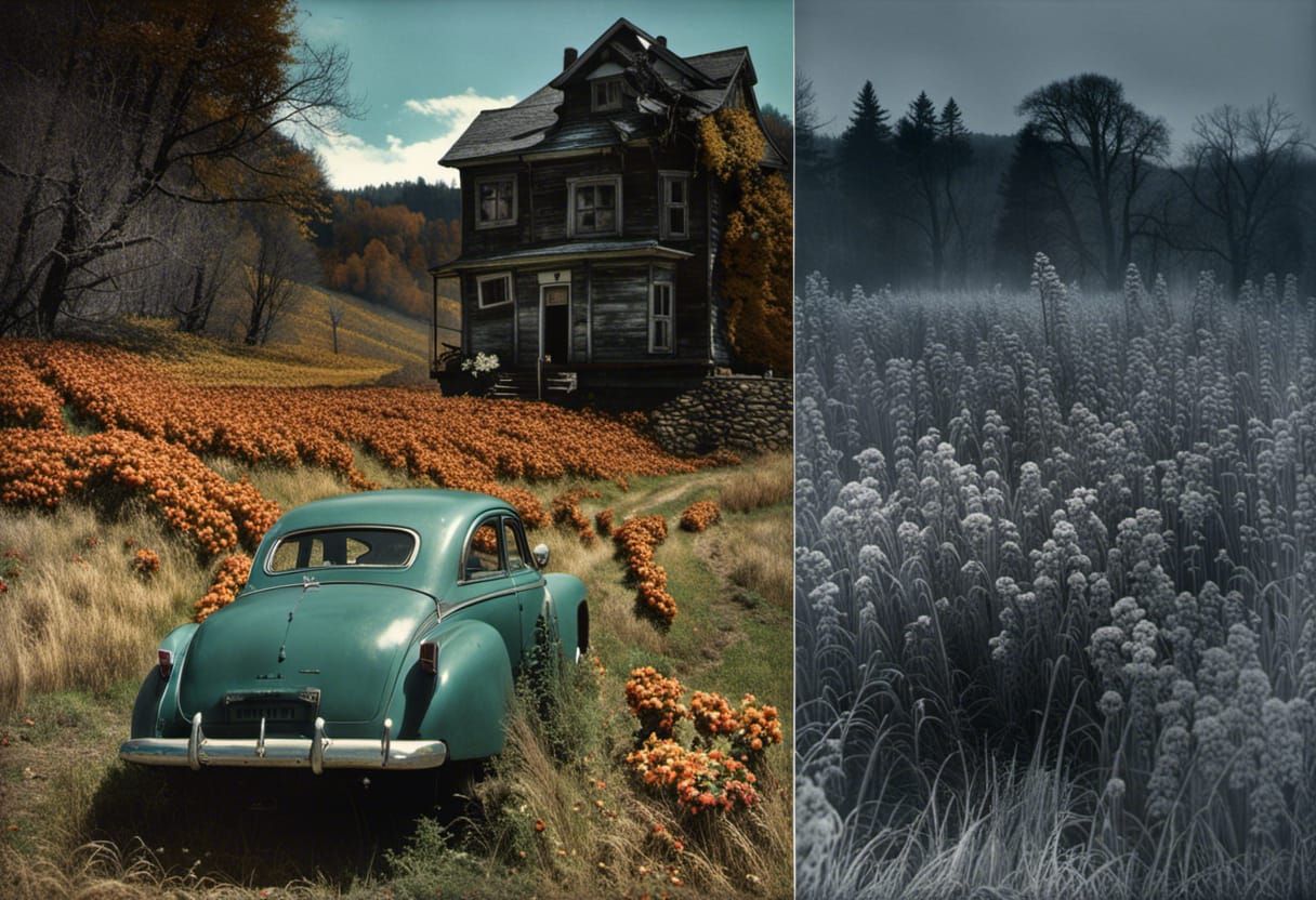 tintype; photo; "Pomeroy, Ohio", post apocalyptic; autumn landscape ...