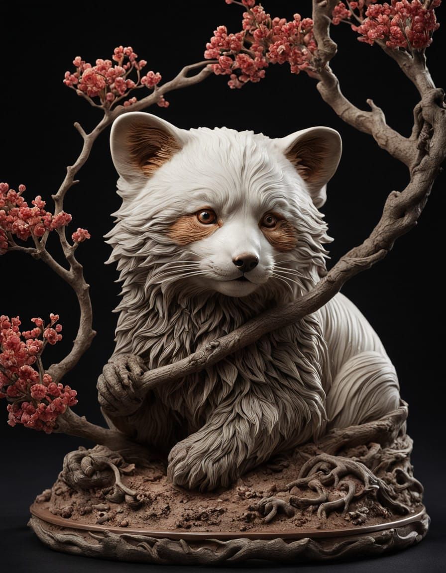 Red panda in clay - Red panda in clay