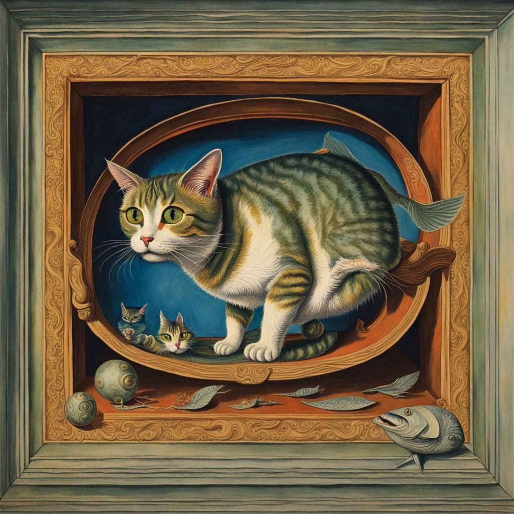 Cat in the land of surrealism - AI Generated Artwork - NightCafe Creator
