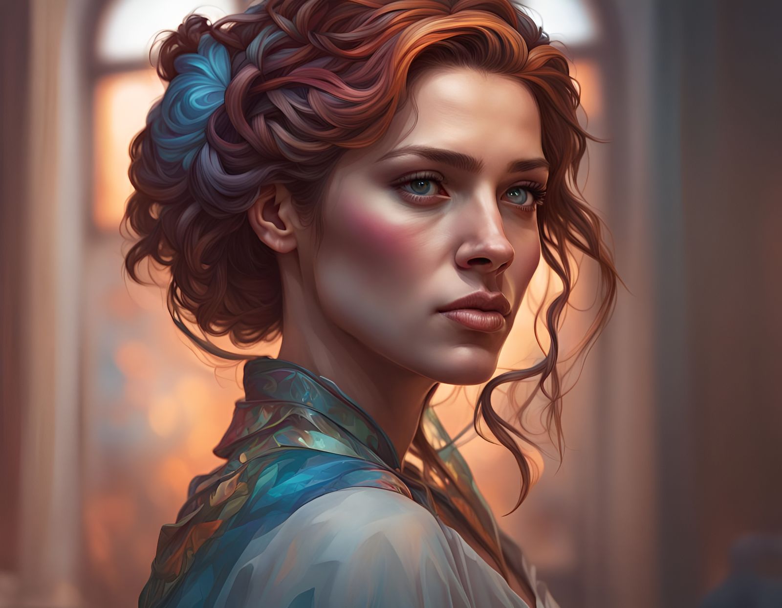 portrait of a woman head and shoulders portrait, 8k resolution concept ...