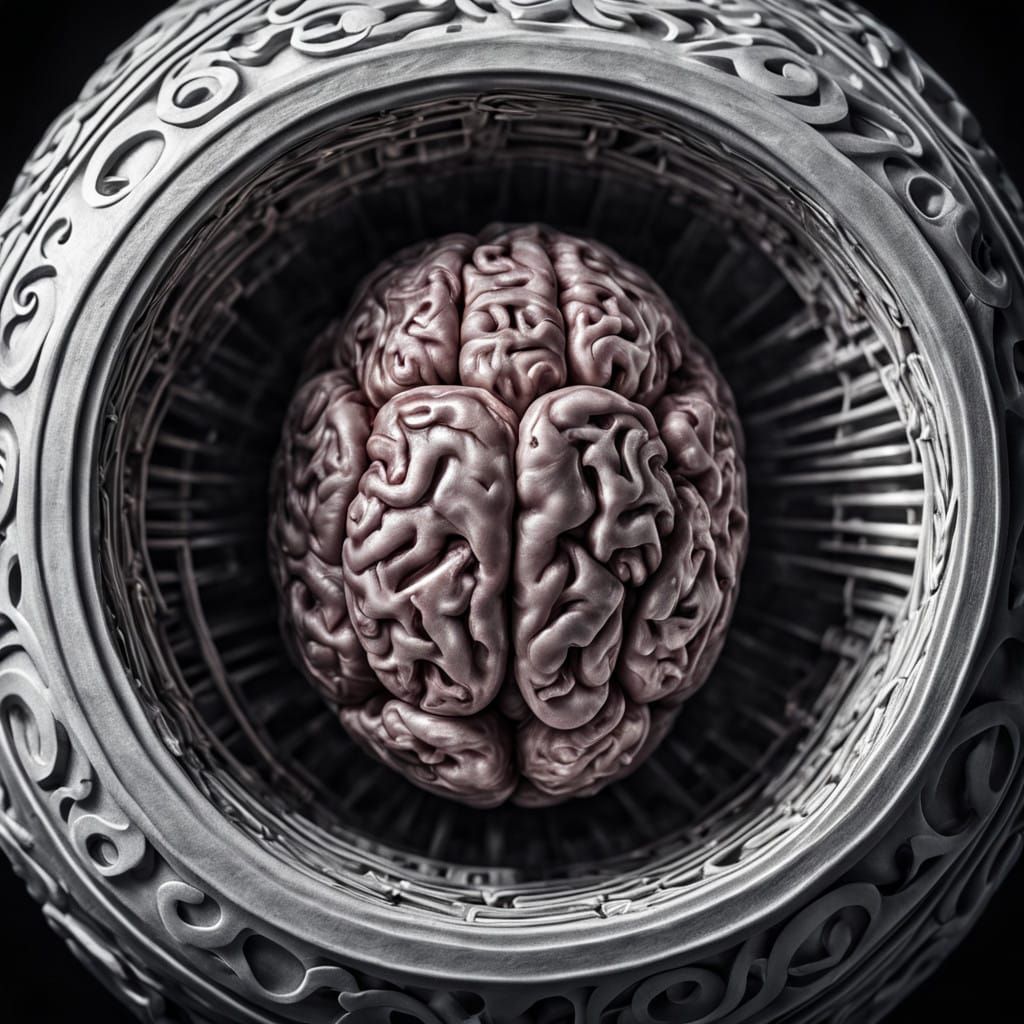 Modern Human Contorted in Tight Box, Hyperrealisti... - AI Art