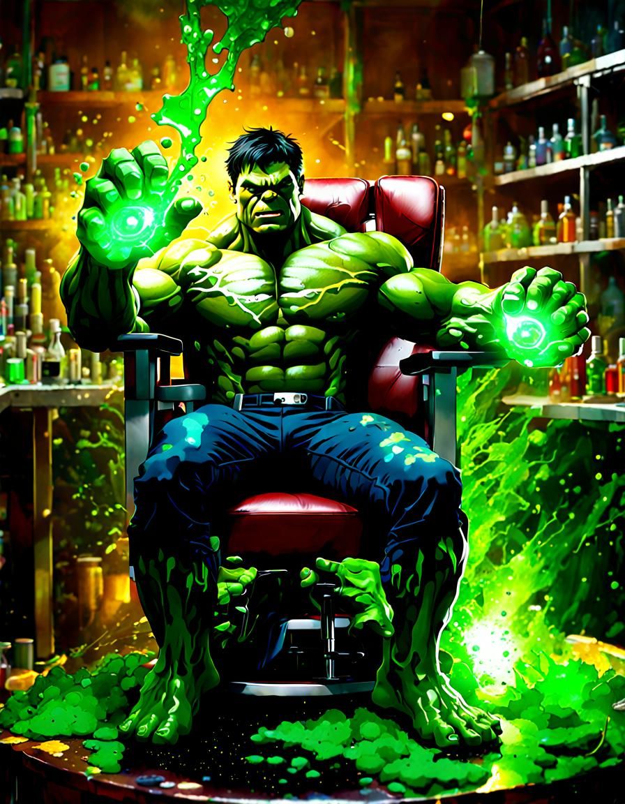 The Hulk Experimenting Himself - AI Generated Artwork - NightCafe Creator