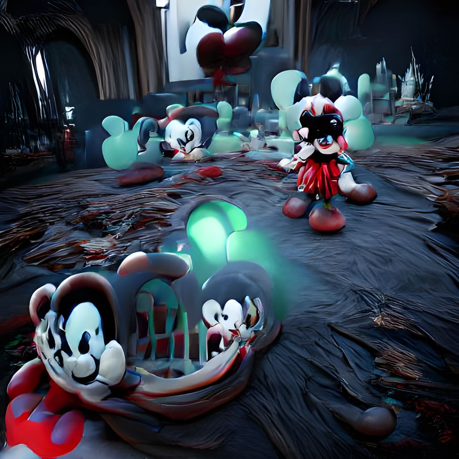 Mickey Mouse nightmare - AI Generated Artwork - NightCafe Creator