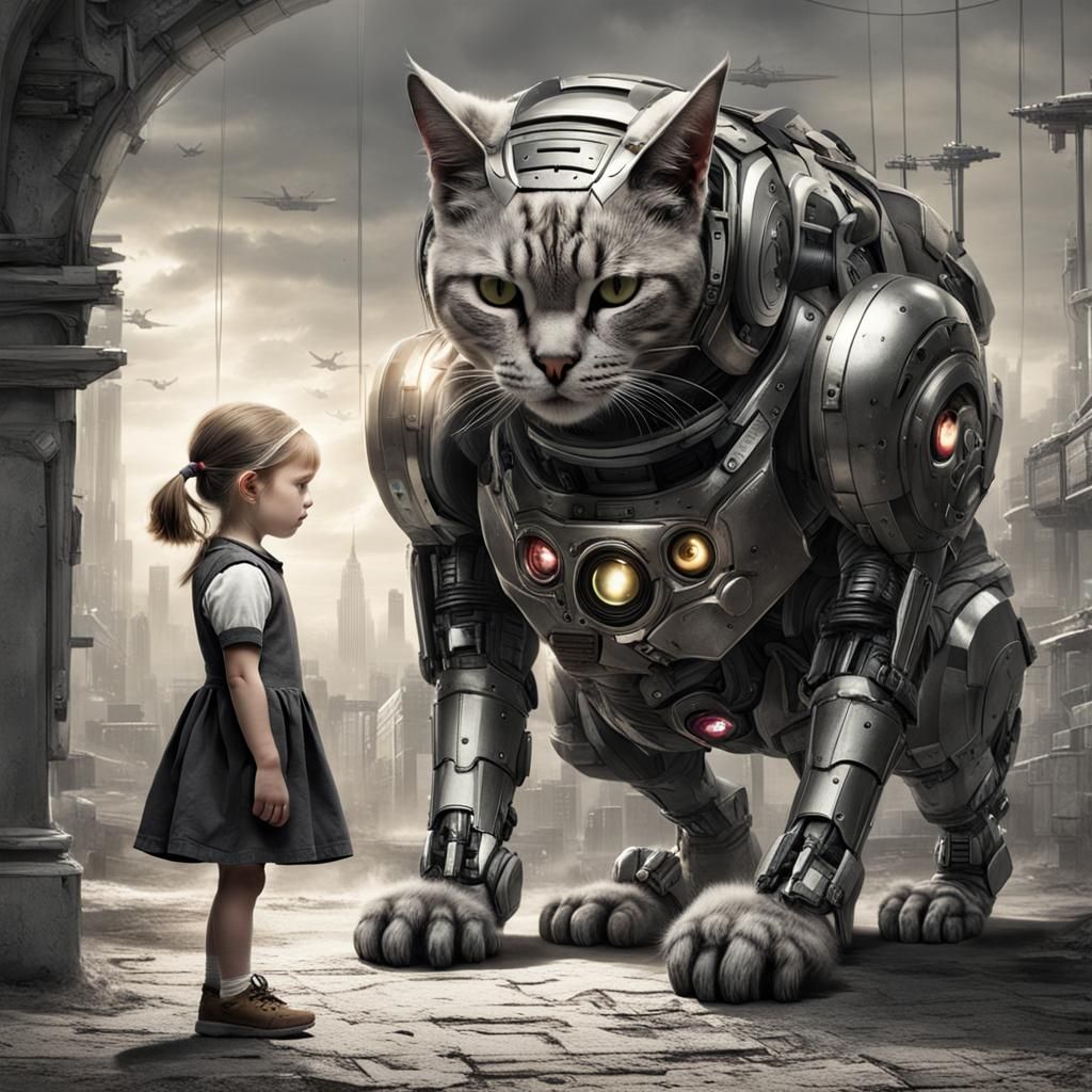 Cyborg Cat - AI Generated Artwork - NightCafe Creator
