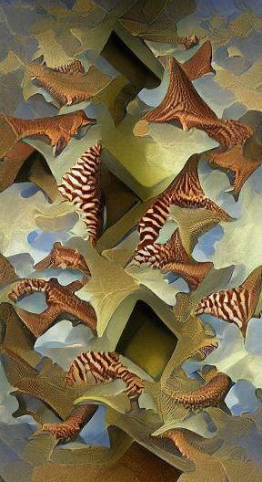 fractals of time, painted by M.C. Escher (royaltyfree) - AI Generated ...