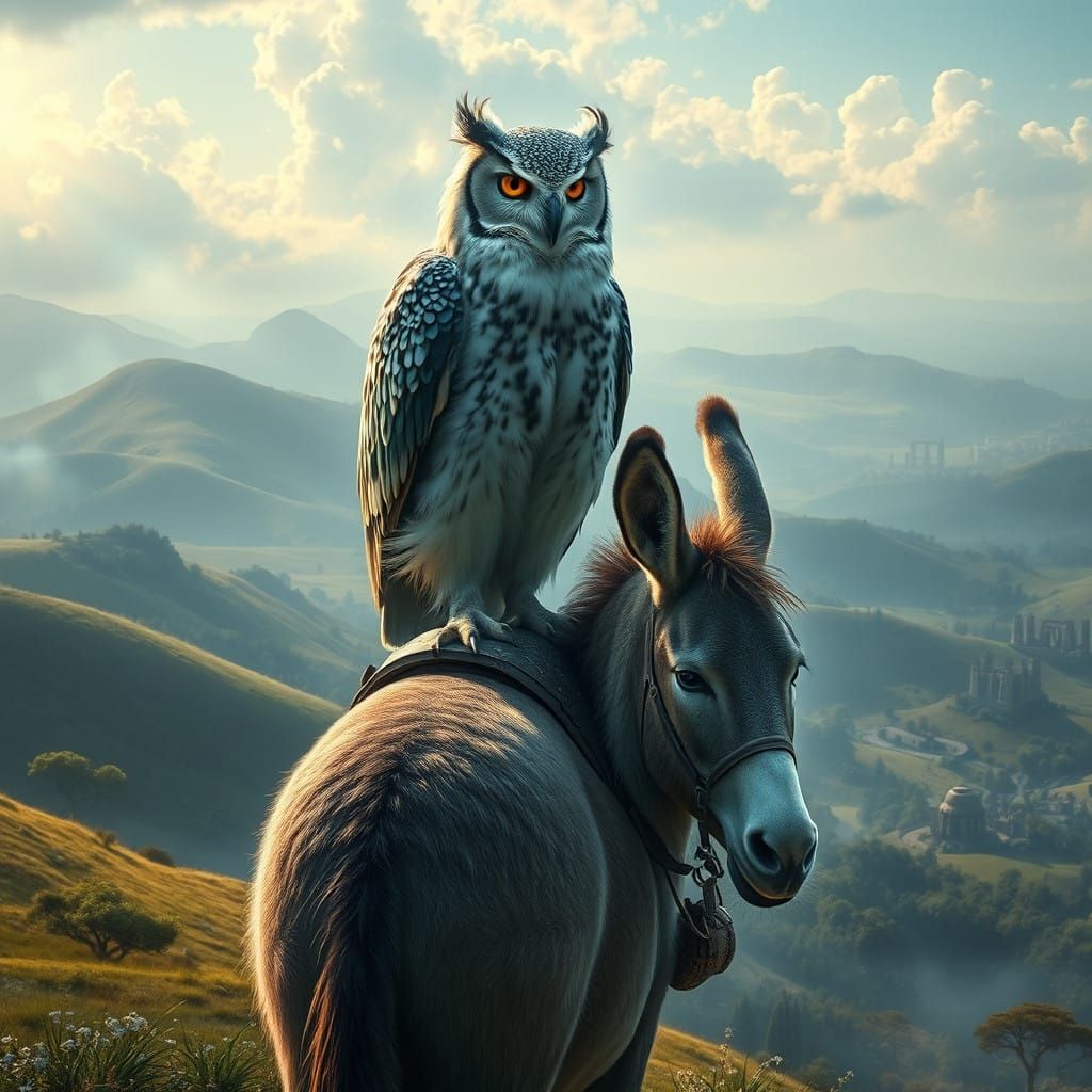 Owl representative Samson donkey - Ethereal Owl and Samson D...