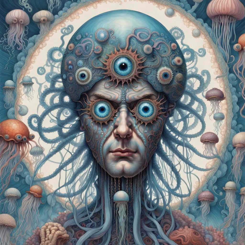 Dream of the Jellyfish man - AI Generated Artwork - NightCafe Creator