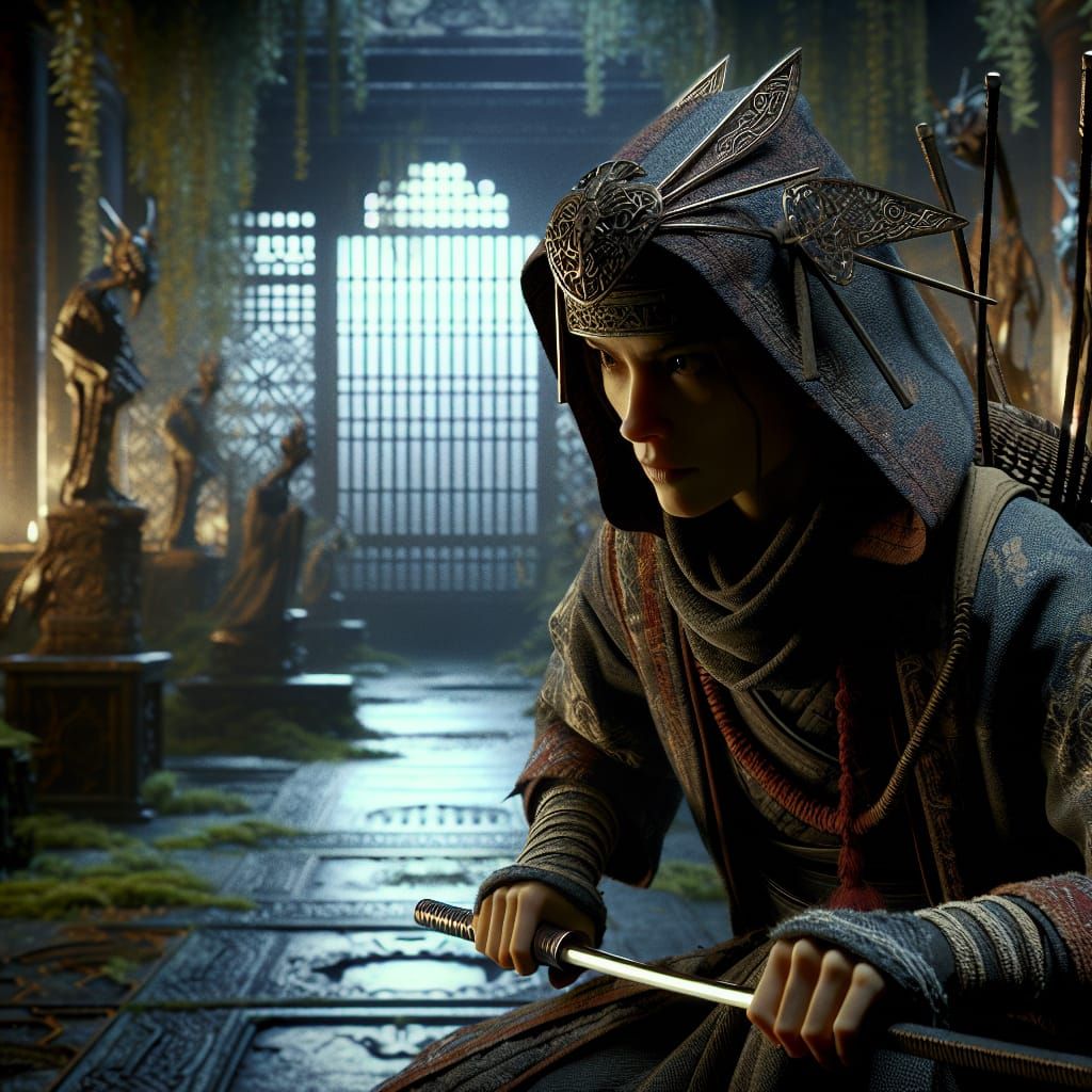 Surreal Sith Ronin in Traditional Attire Prepares ... - AI Art