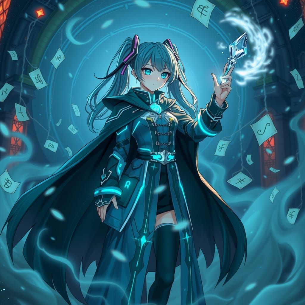 Hatsune Miku in a Witch and Wizard Room