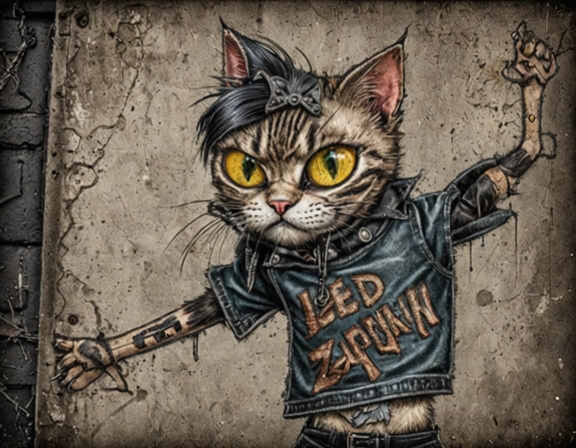 Punk cat - AI Generated Artwork - NightCafe Creator