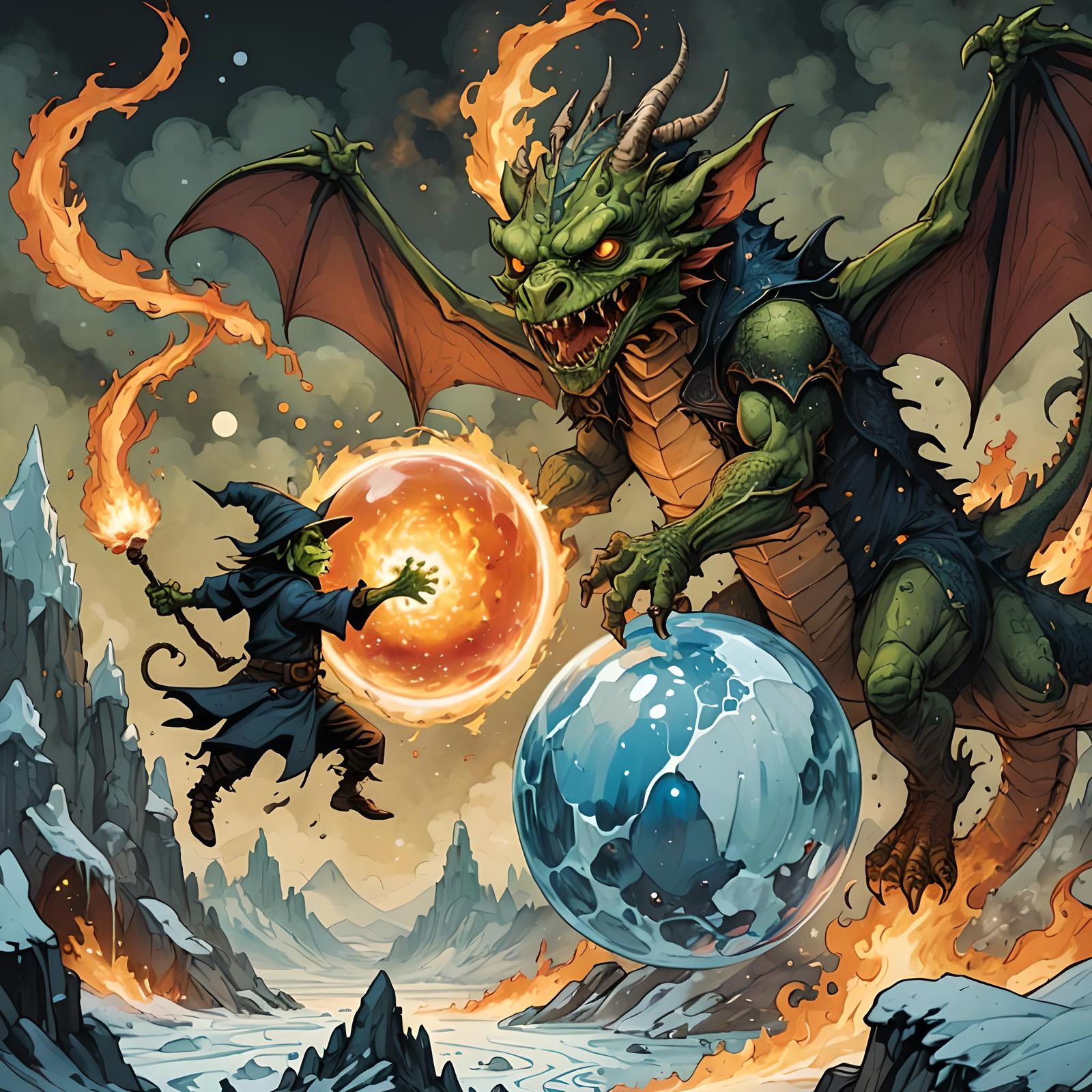 Elemental Battle - AI Generated Artwork - NightCafe Creator