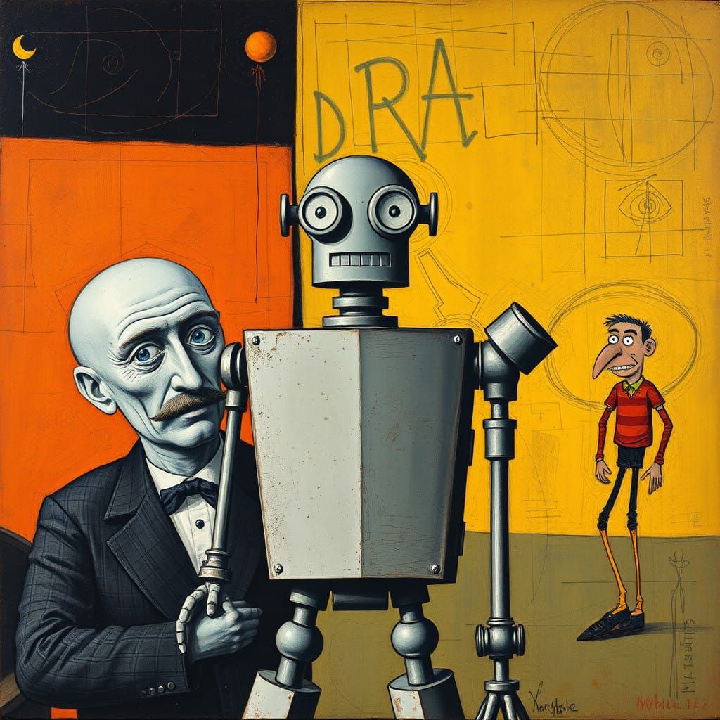 Cyberpunk Robot in Polymorphic Cubist Style - AI Art