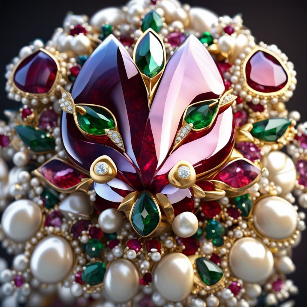 magnificent flower power 7.32 cts Sapphire Cabochon petals ,ruby ,sharp ...