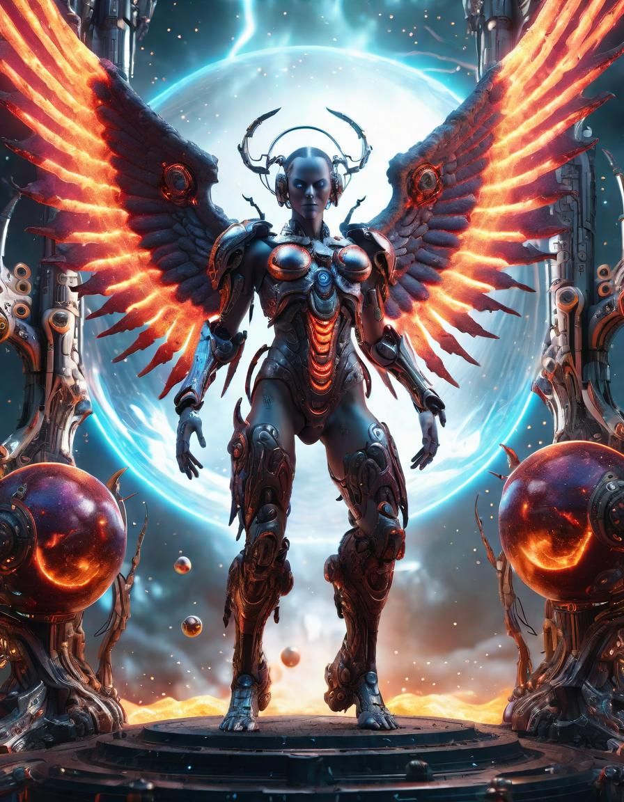 Cyber Demon Angel - AI Generated Artwork - NightCafe Creator