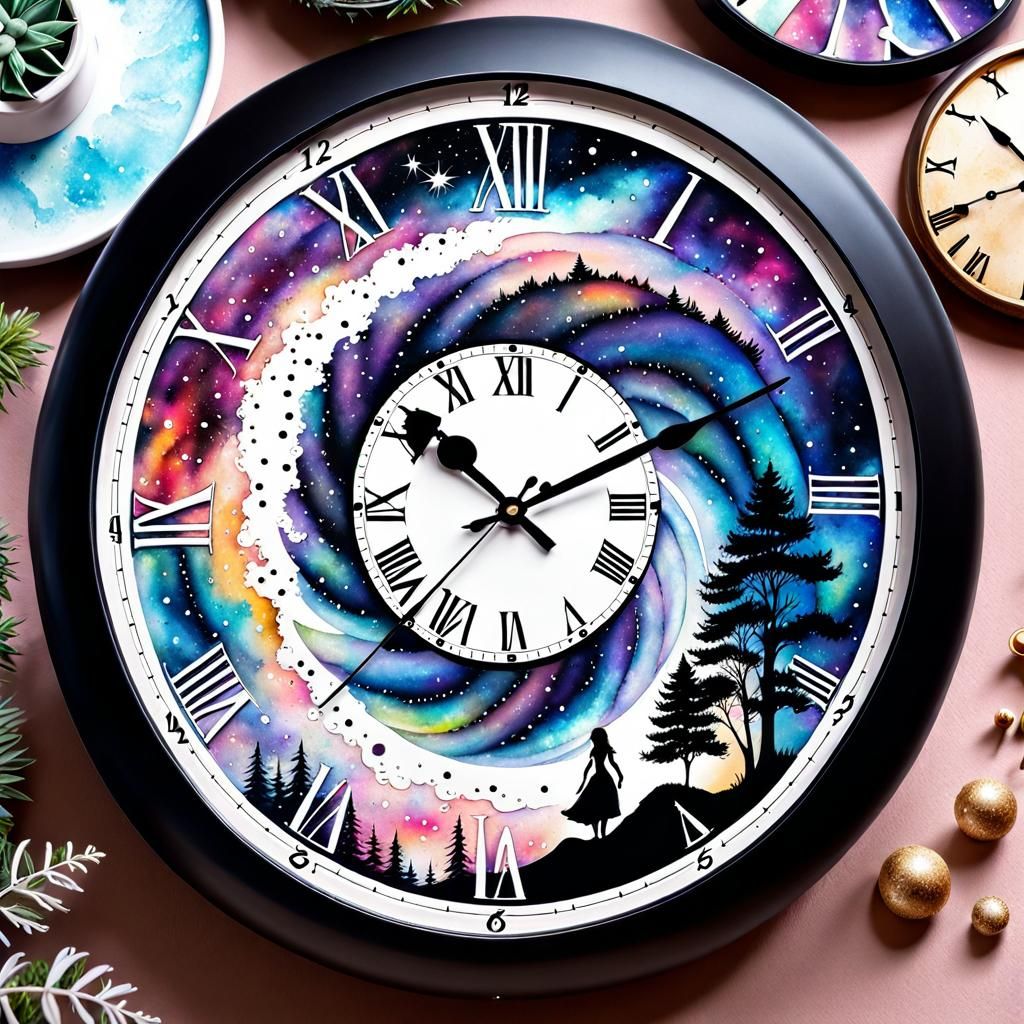 Beautiful spiral galaxy clock - AI Generated Artwork - NightCafe Creator