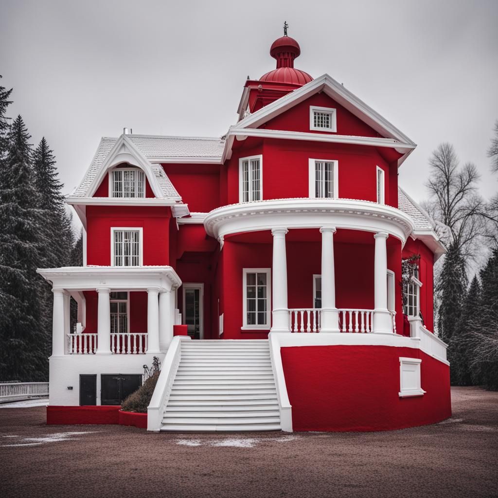 The White House painted in Falun red - AI Generated Artwork - NightCafe ...