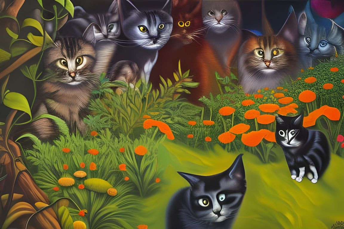 Wonky Cats - AI Generated Artwork - NightCafe Creator