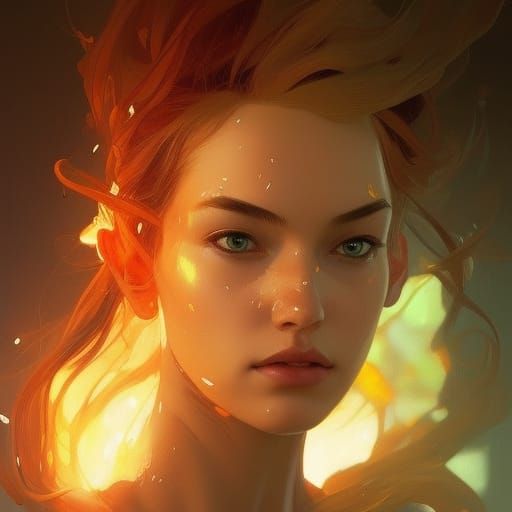 Girl on fire - AI Generated Artwork - NightCafe Creator