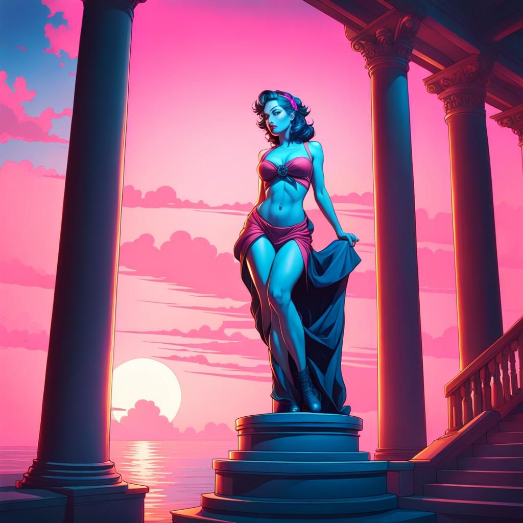 Ancient Greek Pinup Girl - AI Generated Artwork - NightCafe Creator