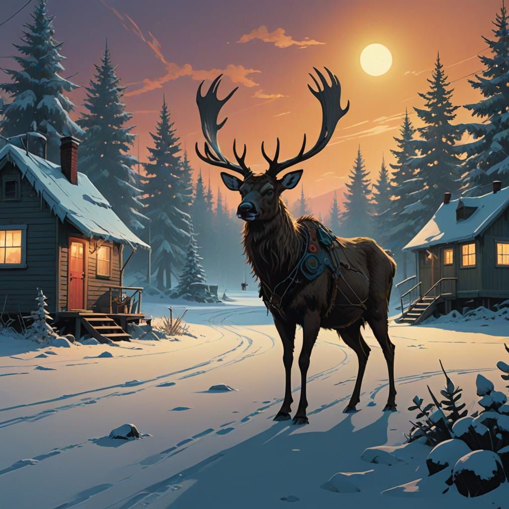 Whimsical Winter Wonderland of Rudolf and Misfit T... - AI Art