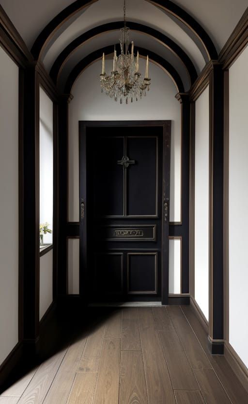 Mysterious Entrance in a Distorted House - AI Art