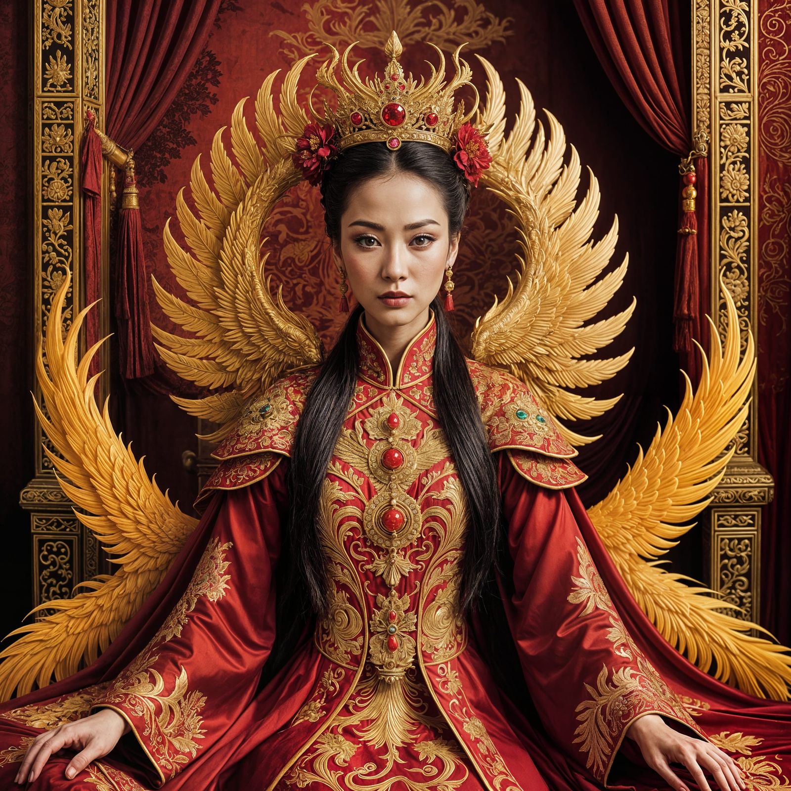 The Phoenix Empress - Phoenix Empress in Elaborate Hanfu Go...