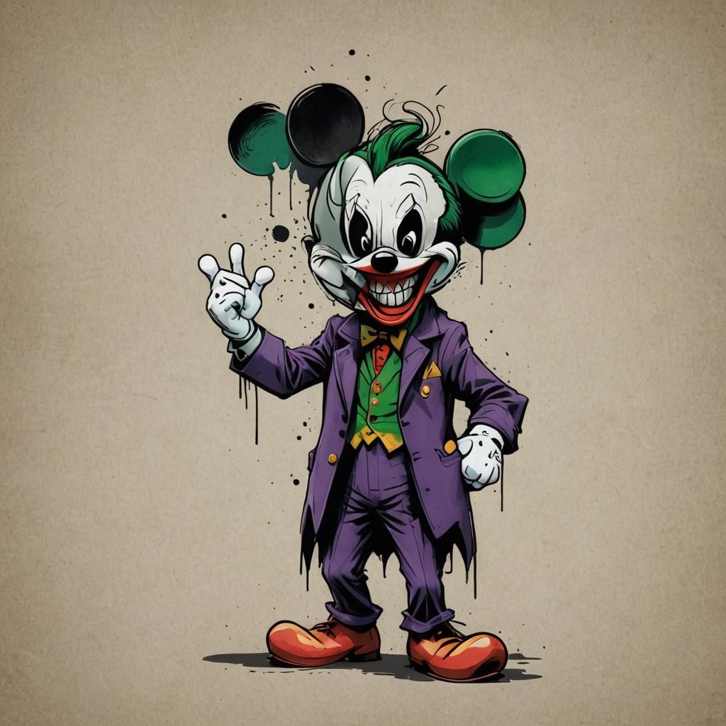 The Joker as Mickey Mouse - AI Generated Artwork - NightCafe Creator