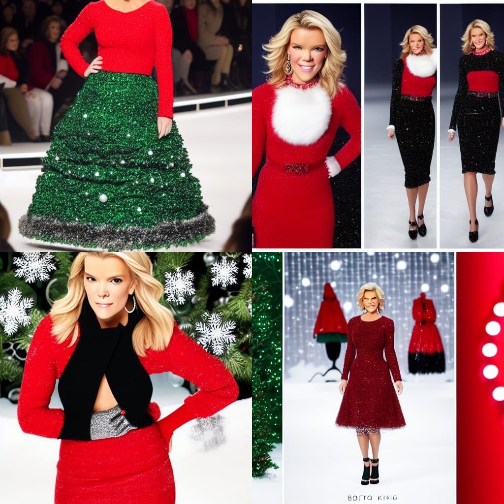 Megyn Kelly modeling Christmas fashions by Chanel on the fashion runway ...
