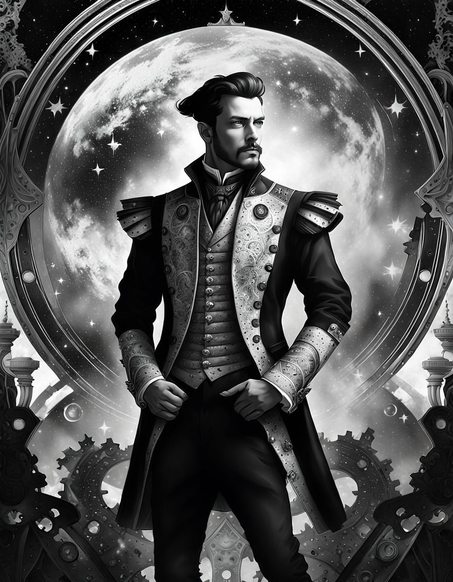 Steampunk Portrait - Timeless Steampunk Gentleman in Celesti...