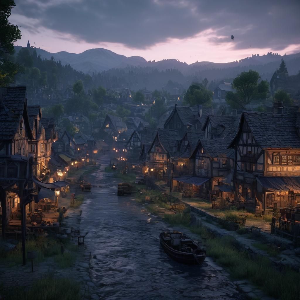 Twilight Town: - AI Generated Artwork - NightCafe Creator