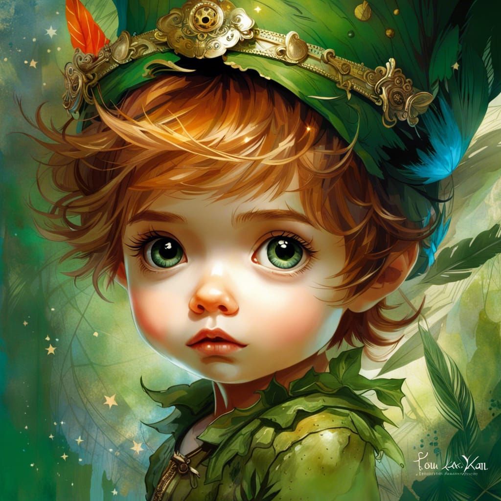 Cute Toddler Peter Pan - AI Generated Artwork - NightCafe Creator