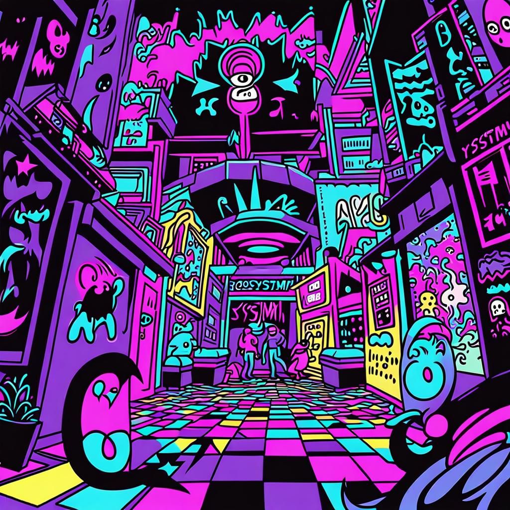 PARTY!!!!:) - Pastel Ghost in Neon Alley, Anime Style
