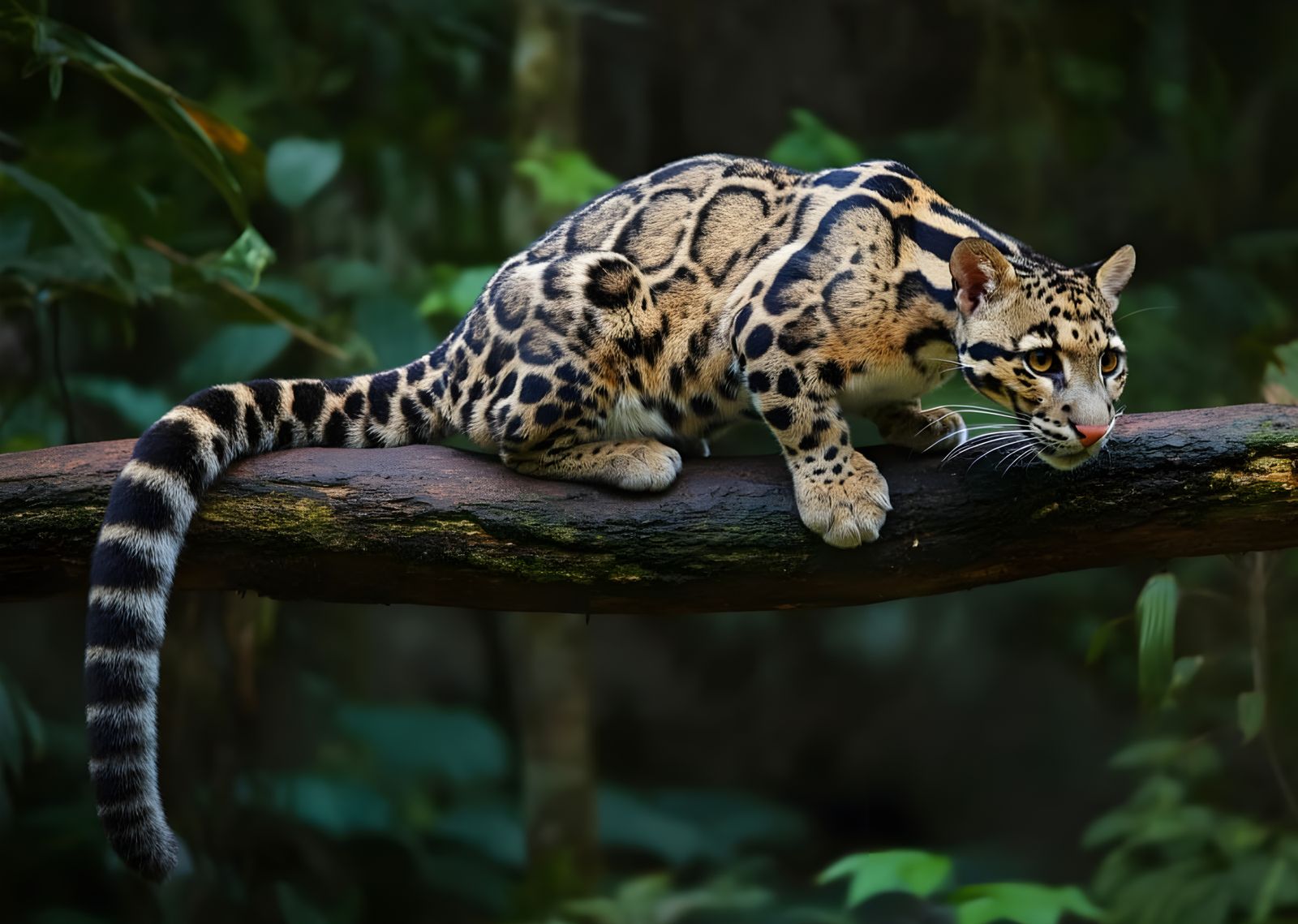 Clouded Leopard, named for the cloud-like pattern of its coat