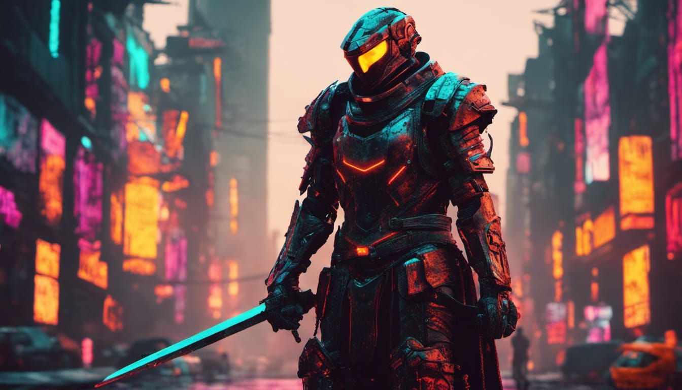 futuristic cyberpunk knight - AI Generated Artwork - NightCafe Creator