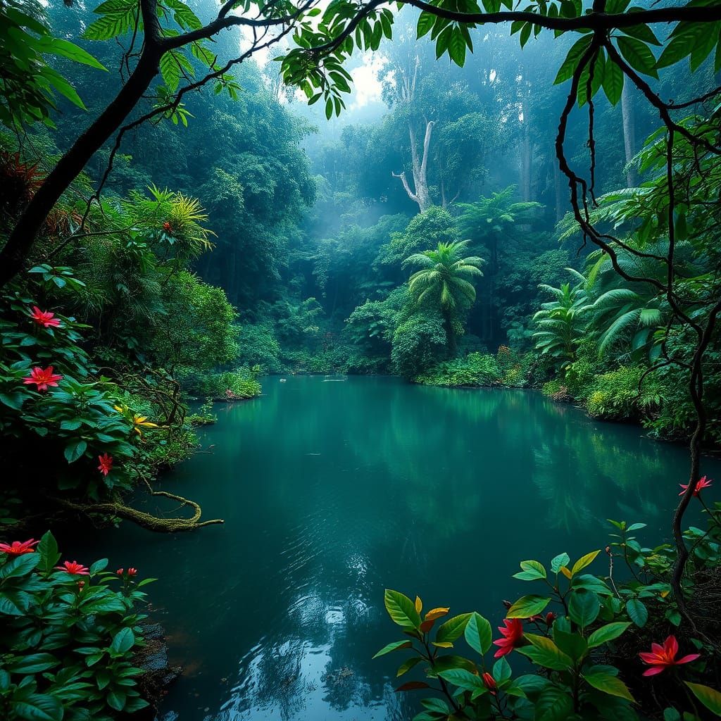 Philippines jungle pond - Philippines Jungle Oasis in Vibra...