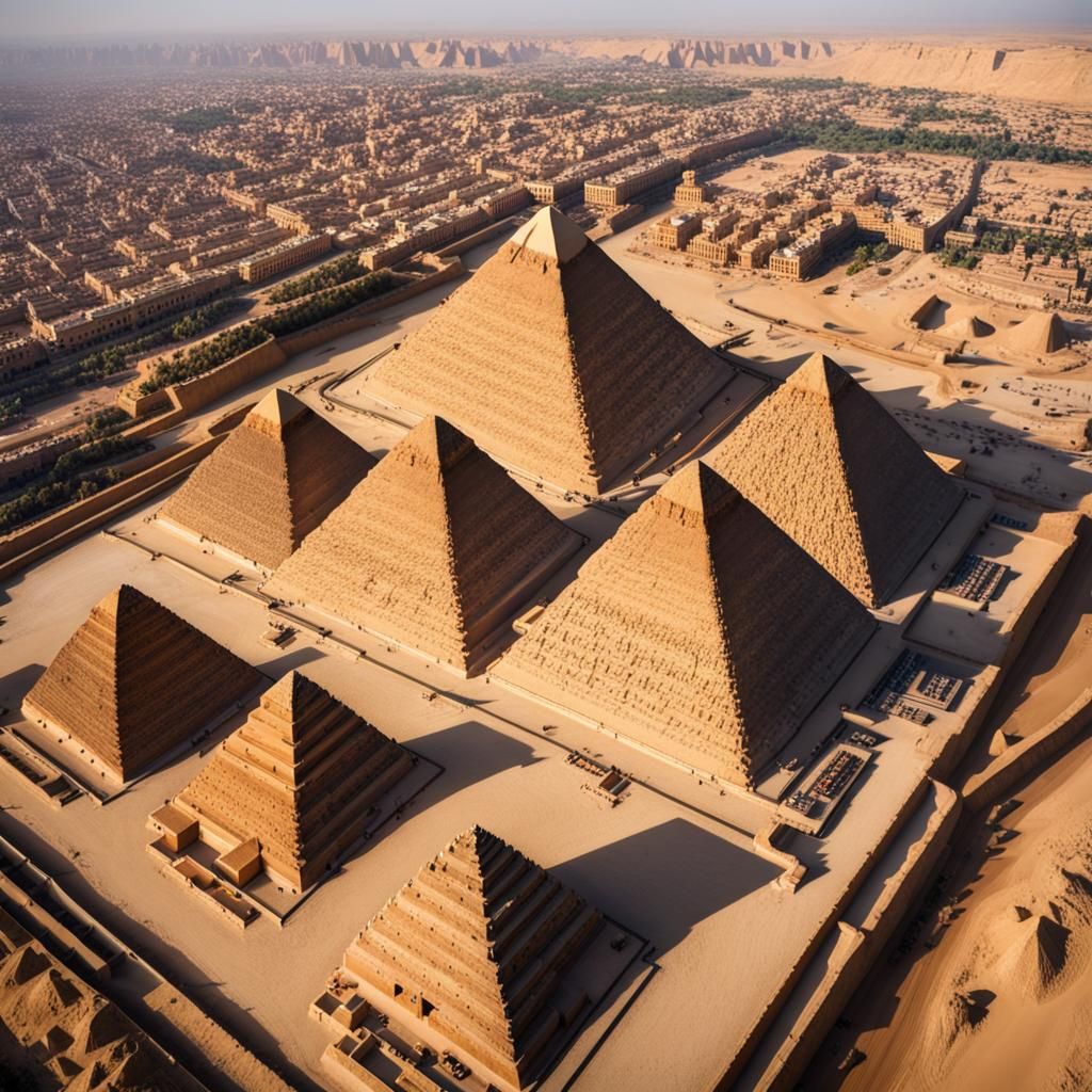 Pyramids of Giza, turned into a luxurious hotel, with exquisite ...